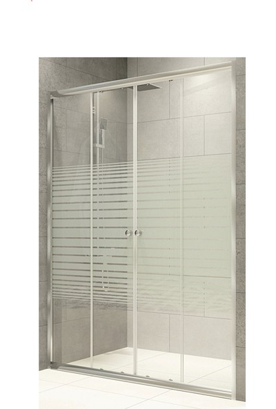 Durul Duşakabin Ön Cephe 4mm Çizgili Cam Yükseklik 180CM 2s/2k