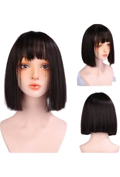 Shangke Kısa Dalgalı Peruk Natural Black