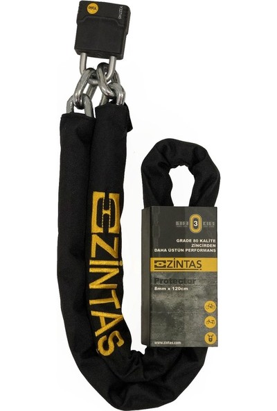Zintaş Protector Güvenlik Zinciri Kilit 8 mm x 120 cm