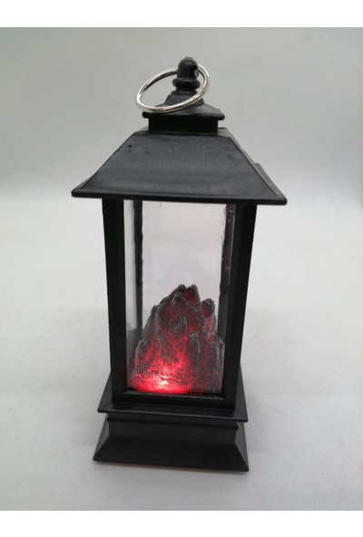 Hediye Bankası Hediyelik Şömine Dekoratif Yapay LED Alevli Şömine Pilli 13 cm