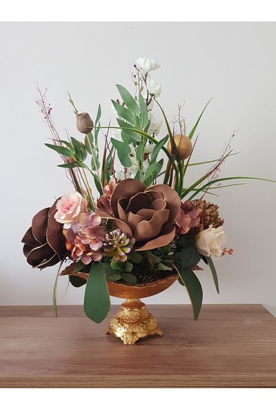 Çiçekler Dahil Yapay Çiçek Aranjmanlı Vazo