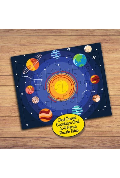 Asilmeydan Güneş ve Gezegenler 24 Parça Çocuklara Özel Yapboz TABLO-1416783