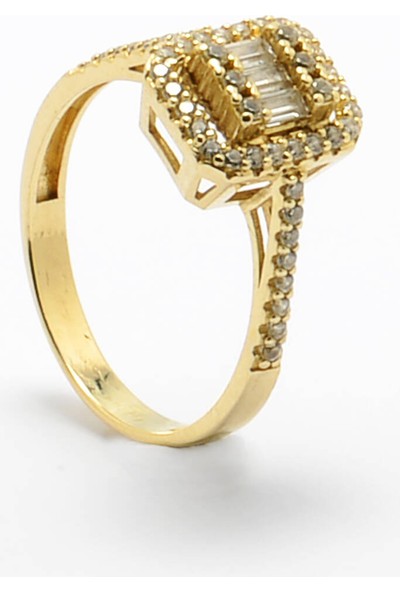 Saçak Kuyumculuk Tektaş Baget Altın Yüzük 721