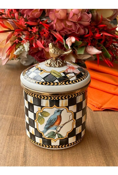 Rossev Paradise Emaye Kavanoz-12 cm Rossev Paradise Emaye Kavanoz-12 cm