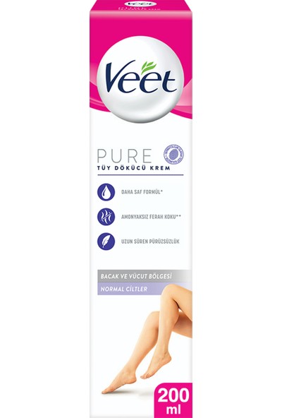 Veet Pure Tüy Dökücü Krem Bacak ve Vücut Bölgesi 200 ml