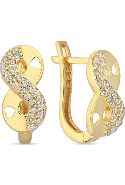 ÇGK KUYUMCULUK Kadın Altın Kalpli Sonsuzluk Küpe