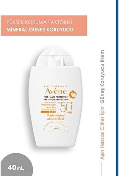 Avene Fluide Mineral Spf 50 Faktör 40 ml Güneş Kremi Avene Fluide Mineral Spf 50 Faktör 40 ml Güneş Kremi