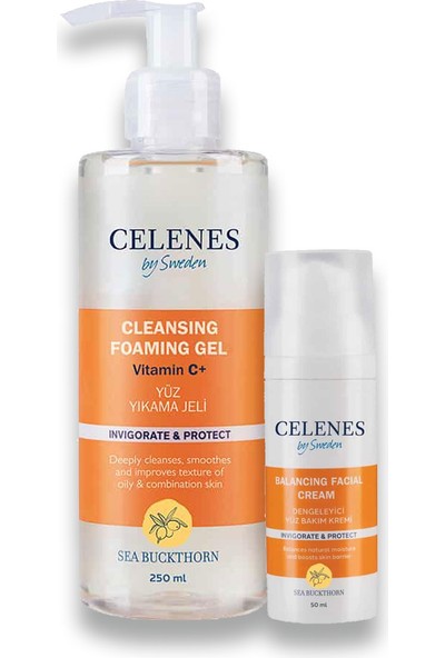 Celenes By Sweden Celenes Sea Buckthorn Yüz Temizleme ve Bakım Seti Ikisi Bir Arada Yağlı ve Karma Ciltler Celenes By Sweden Celenes Sea Buckthorn Yüz Temizleme ve Bakım Seti Ikisi Bir Arada Yağlı ve Karma Ciltler