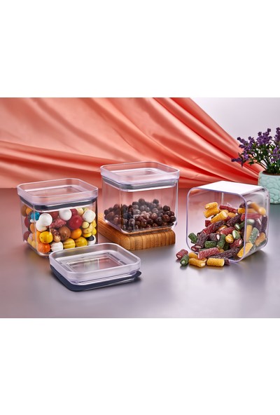 Sev Plastik Erzak Saklama Kabı 800 ml Exclusive Series 6 Adet