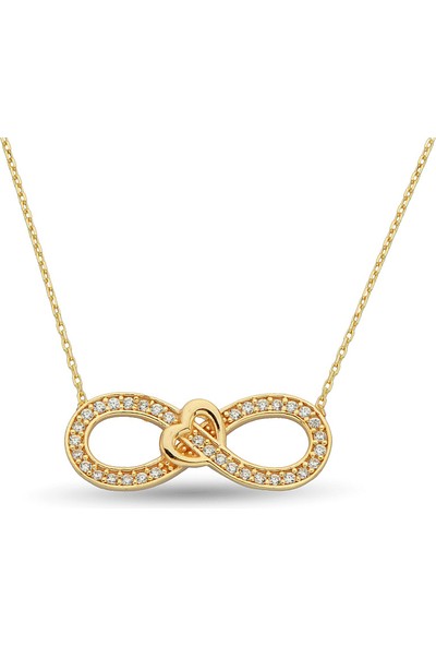 ÇGK KUYUMCULUK Sevgililer Günü Sonsuzluk Altın Kolye