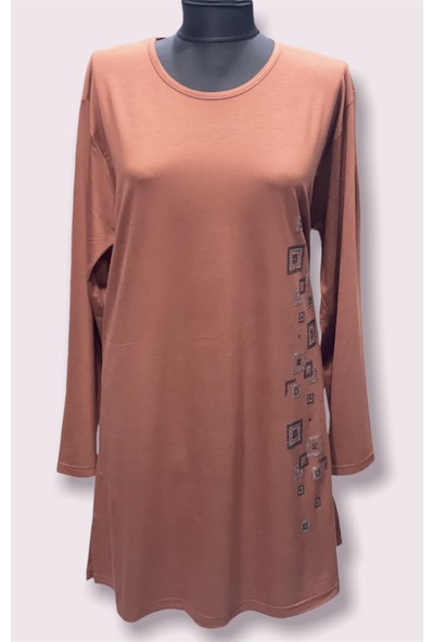 DefneL Büyük Beden Viskon Taşlı Tunik