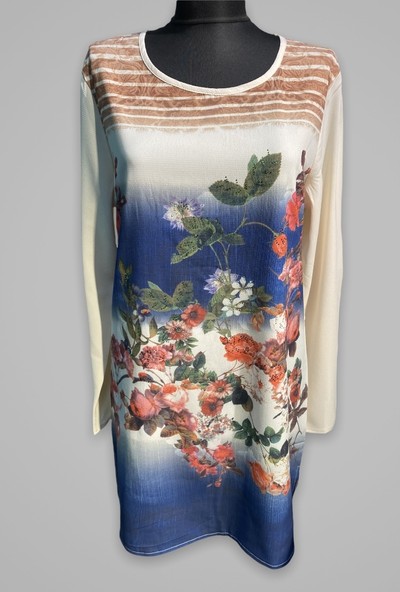 DefneL Büyük Beden Krep Dijital Baskı Tunik