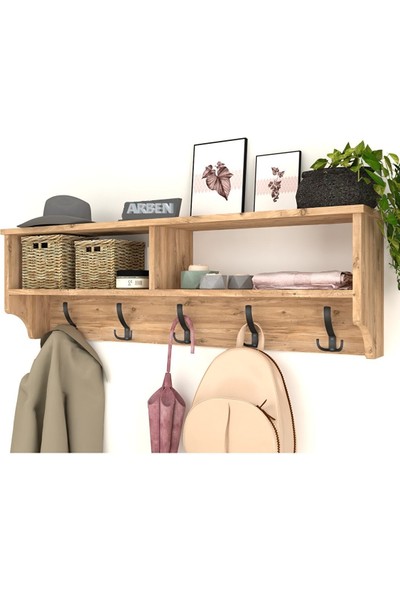 Arben Tedarik Arbentedarik Portmanto Duvar Askılığı Elbise Askılığı Raflı Duvar Askılığı 120 cm Arben Tedarik Arbentedarik Portmanto Duvar Askılığı Elbise Askılığı Raflı Duvar Askılığı 120 cm