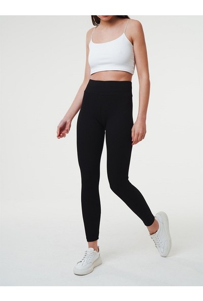 Kadın Tayt Yüksek Kemer 20*1 Kaskorse Tayt - Siyah - S Kadın Tayt Yüksek Kemer 20*1 Kaskorse Tayt - Siyah - S