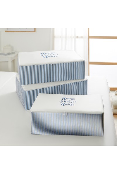 Ocean Home 3'lü Lacivert Çizgili Kulpsuz Baza Altı Hurç Set Ocean Home 3'lü Lacivert Çizgili Kulpsuz Baza Altı Hurç Set