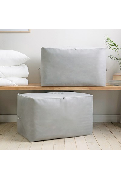 Ocean Home 2'li Mega Boy Gri Renk Baskılı Hurç Set