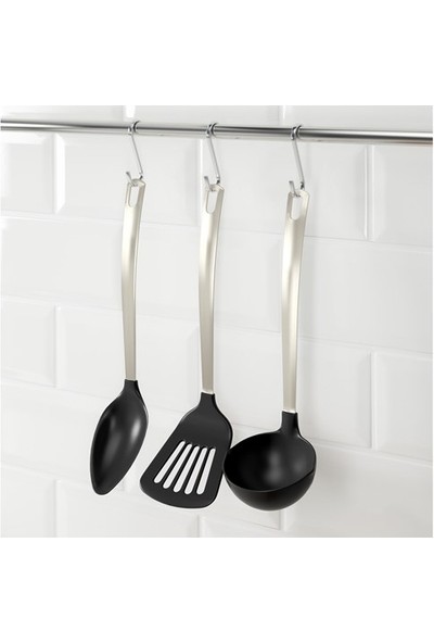 3 Parça Mutfak Gereçleri Seti, Paslanmaz Çelik Ikea Kepçe,spatula,kaşık Set 3 Parça Mutfak Gereçleri Seti, Paslanmaz Çelik Ikea Kepçe,spatula,kaşık Set