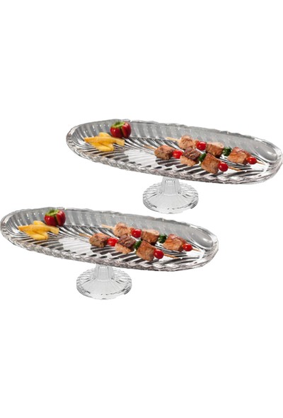 Multiamo Alegre Glass Oval Servis Tabak 2li