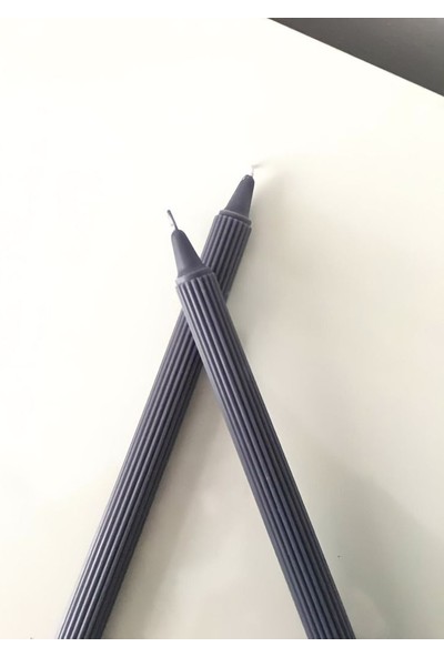 Ikili Kokulu Gri Çizgili Şamdan Mum