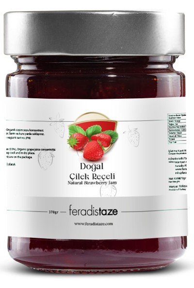 Feradistaze Ev Yapımı Organik Çilek Reçeli 320 gr Feradistaze Ev Yapımı Organik Çilek Reçeli 320 gr