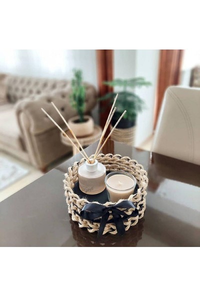 Egindra Hasır Tel Mini Dekoratif Sepet 20 cm Kurdeleli Egindra Hasır Tel Mini Dekoratif Sepet 20 cm Kurdeleli