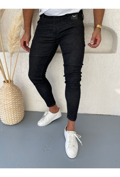 Karpefingo Erkek Slimfit Siyah Kot Pantolon Karpefingo Erkek Slimfit Siyah Kot Pantolon