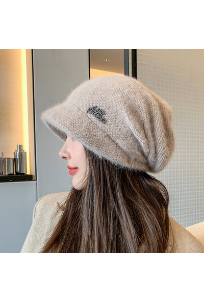 Kadın Kış Baggy Hımbıl Şapka Sıcak Örgü Kısa Kenarlı Şapka