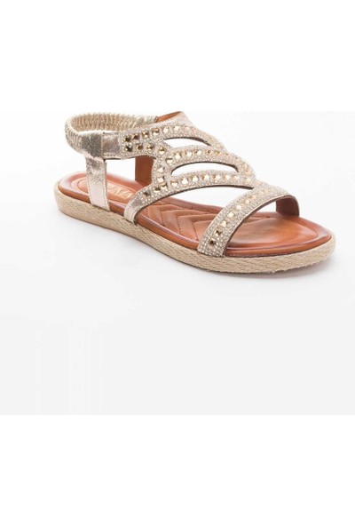Spoty Shopping Bony Gold Taşlı Sandalet Spoty Shopping Bony Gold Taşlı Sandalet