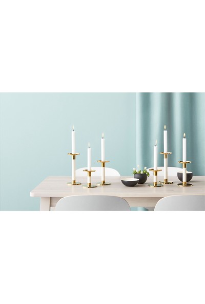 Noktalahra Glıttrıg, Şamdan, Krem - Altın Rengi, 3 Parça