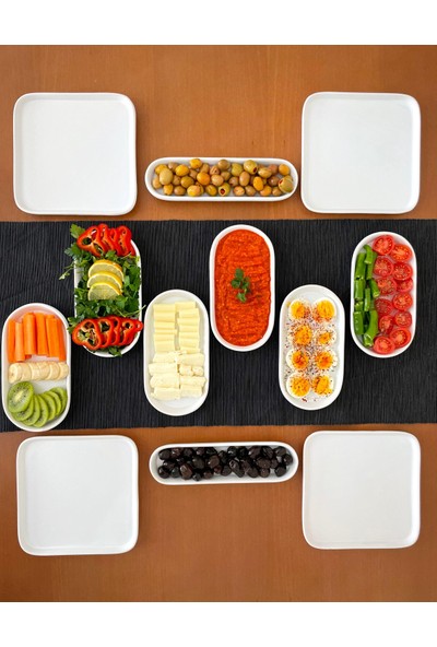 Meleni Home 12 Parça Kahvaltı Takımı - Seramik Sunum Seti