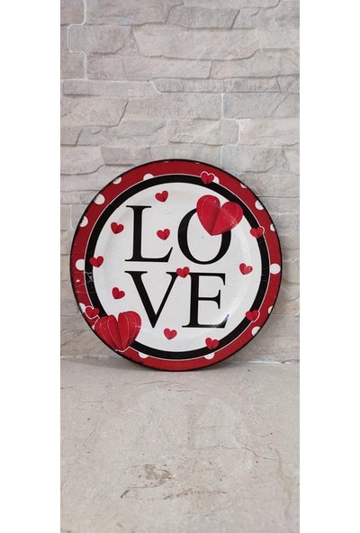 Aşk' Temalı Porselen Dekoratif Tabak