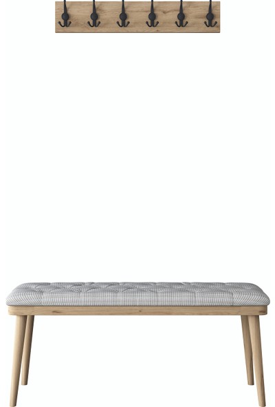 Rani ED102 Duvar Askısı Siyah Ahşap Ayak Kazayağı Desenli Bench Takım Sepet Ceviz Rani ED102 Duvar Askısı Siyah Ahşap Ayak Kazayağı Desenli Bench Takım Sepet Ceviz
