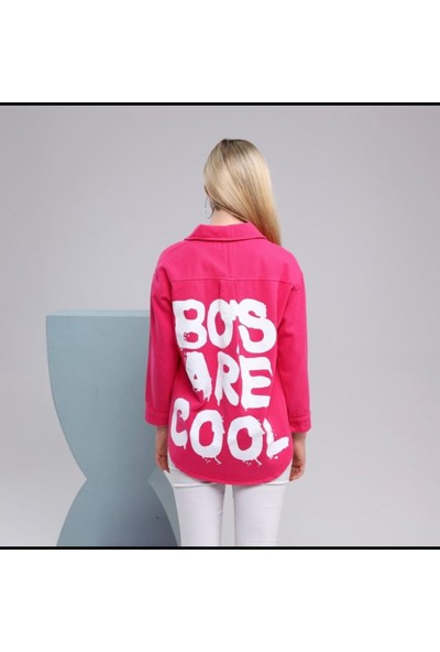 Esb Design Kadın Fuşya Girls Arkasıbeyaz Yazı Baskı Boyfriend Oversize Ceket New Collection Esb Design Kadın Fuşya Girls Arkasıbeyaz Yazı Baskı Boyfriend Oversize Ceket New Collection