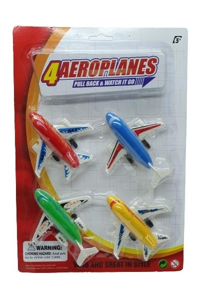 Çek Bırak Yolcu Uçakları 4' Lü Set - 0938C-8 Çek Bırak Yolcu Uçakları 4' Lü Set - 0938C-8