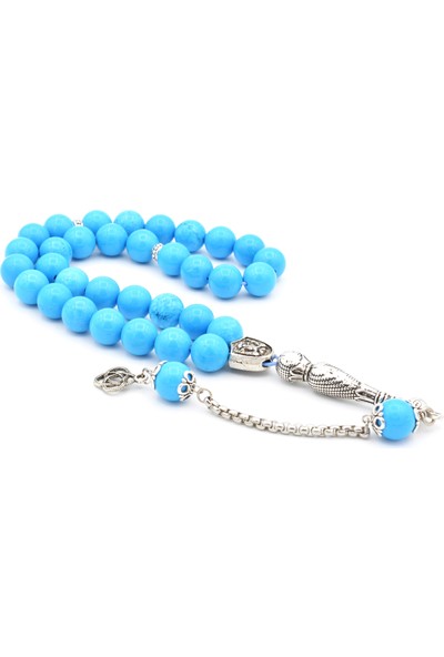 Murty99 Hakiki Doğal Turkuaz Tesbih 1.kalite Iri Boy 10 mm