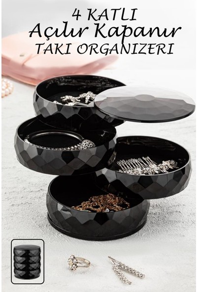 Kitchen Life Elmas 4 Katlı Döner Takı Organizeri - Büyük Boy ( Takı Saklama Kutusu ) Kitchen Life Elmas 4 Katlı Döner Takı Organizeri - Büyük Boy ( Takı Saklama Kutusu )