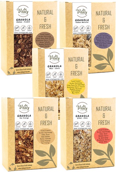 Vitaly Gurme Granola Karışık Meyve'li Ve Kuruyemişli 5'li Set 5 x 320 gr Vitaly Gurme Granola Karışık Meyve'li Ve Kuruyemişli 5'li Set 5 x 320 gr