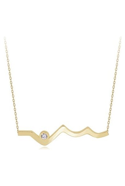 Diamond Line-Gülaylar Sarı Altın 8 Ayar Nabız Kolye