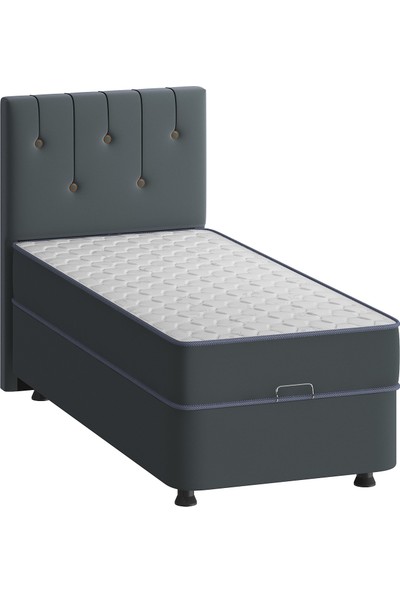 Mobpazar Diana Baza Başlık+Yatak Seti 90X190 cm Antrasit Tek Kişilik Süper Set Mobpazar Diana Baza Başlık+Yatak Seti 90X190 cm Antrasit Tek Kişilik Süper Set