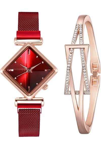 Hongshou Kadın Bilezik Kol Saatleri 2 Adet (Yurt Dışından)