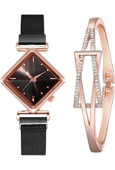 Hongshou Kadın Bilezik Kol Saatleri 2 Adet (Yurt Dışından)