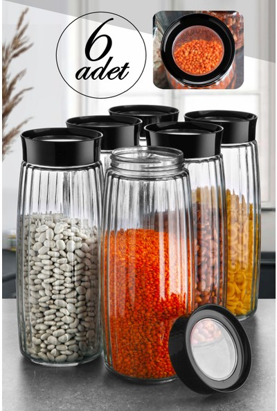 Kitchen Life 6 Adet Mega Boy Kavanoz Seti 1600 ml