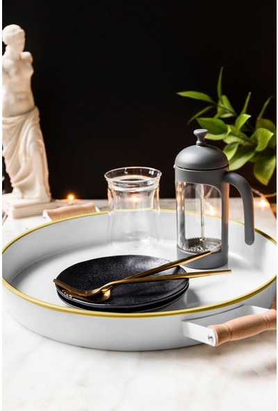 Kitchen Life Galvaniz Gold Kenarlı Sunum Tepsisi - Büyük Boy (L) 30 cm Kitchen Life Galvaniz Gold Kenarlı Sunum Tepsisi - Büyük Boy (L) 30 cm