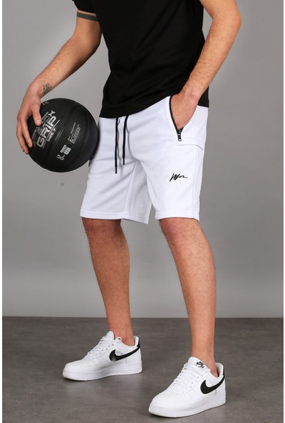 Madmext Beyaz Kapri Şort 5443