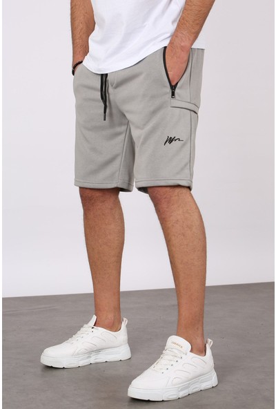 Madmext Boyalı Gri Kapri Şort 5443