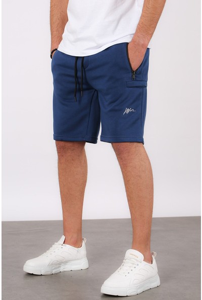 Madmext Lacivert Kapri Şort 5443