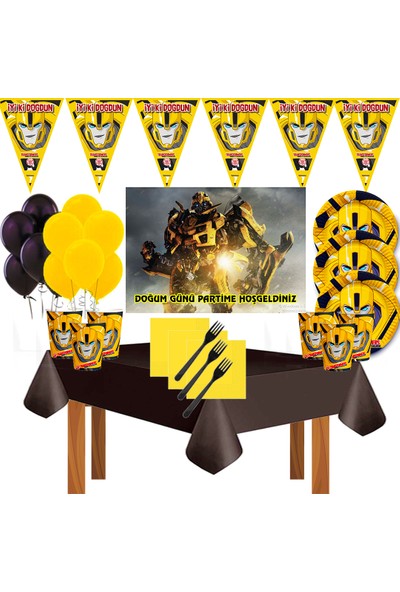 Transformers Afişli Lüx Transformers Bumblebee Doğum Günü Parti Süsleri Süsleme Seti Transformers Afişli Lüx Transformers Bumblebee Doğum Günü Parti Süsleri Süsleme Seti
