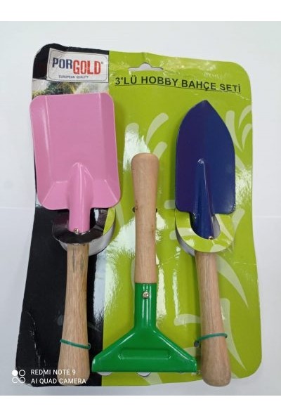 Porgold 3 Lü Hobby Renkli Sağlam Bahçe Kürek Set Metal Ahşap Saplı Porgold 3 Lü Hobby Renkli Sağlam Bahçe Kürek Set Metal Ahşap Saplı