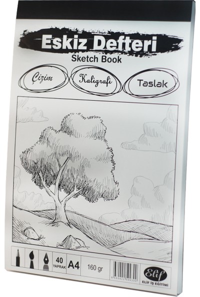 Elif İş Eğitimi Eskiz Defteri (Sketch Book) A4 160GR.40 Yaprak Elif İş Eğitimi Eskiz Defteri (Sketch Book) A4 160GR.40 Yaprak