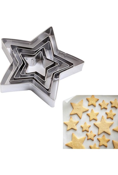 Ega Toptan Kurabiye Kalıbı Metal Yıldız 5 Parça
